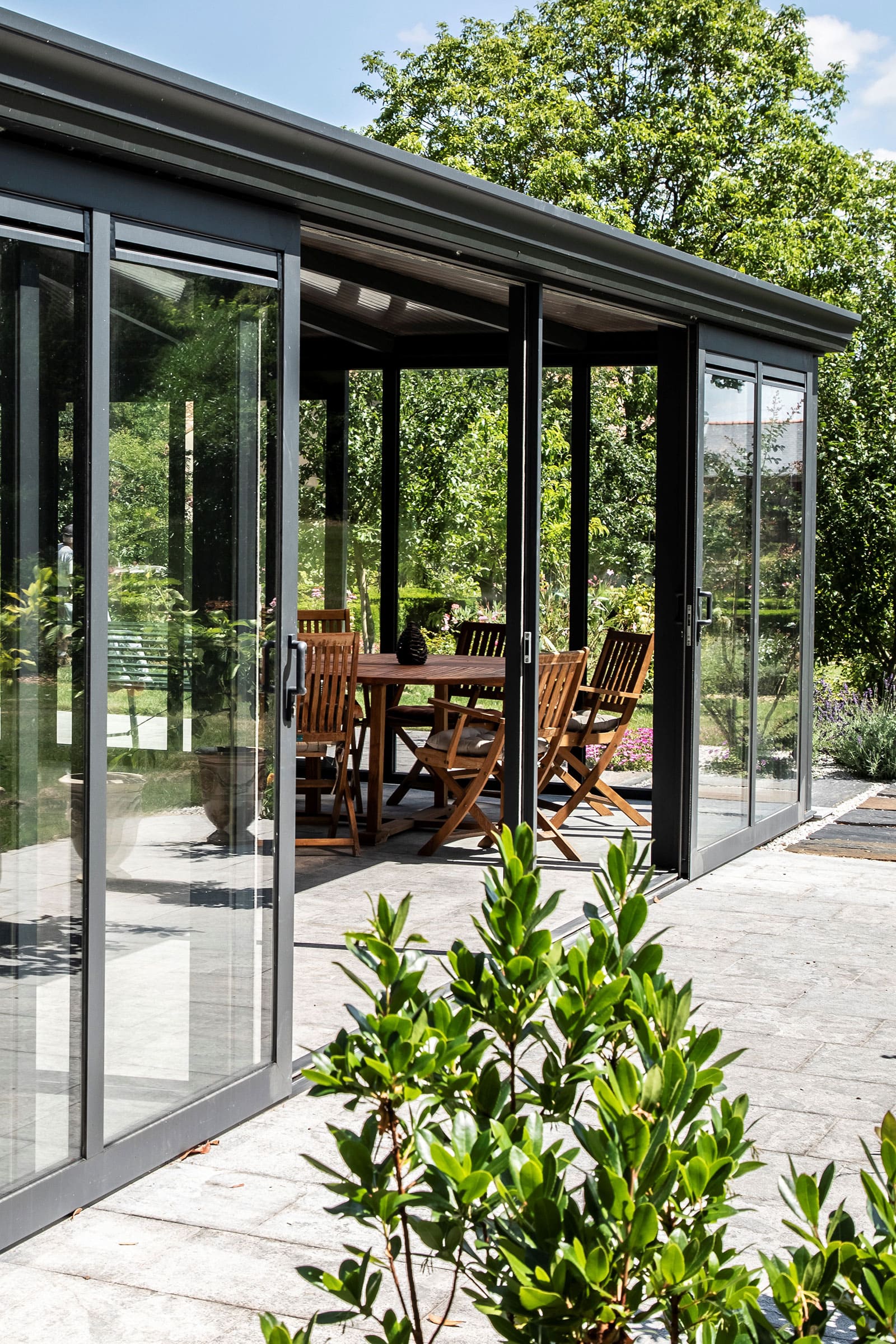 Véranda avec toiture en polycarbonate | Concept Abri Mons