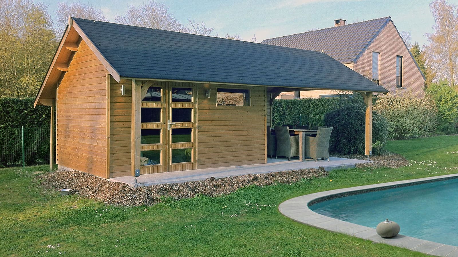 Pool-house sur mesure fonctionnel pour la piscine privée | Concept Abri